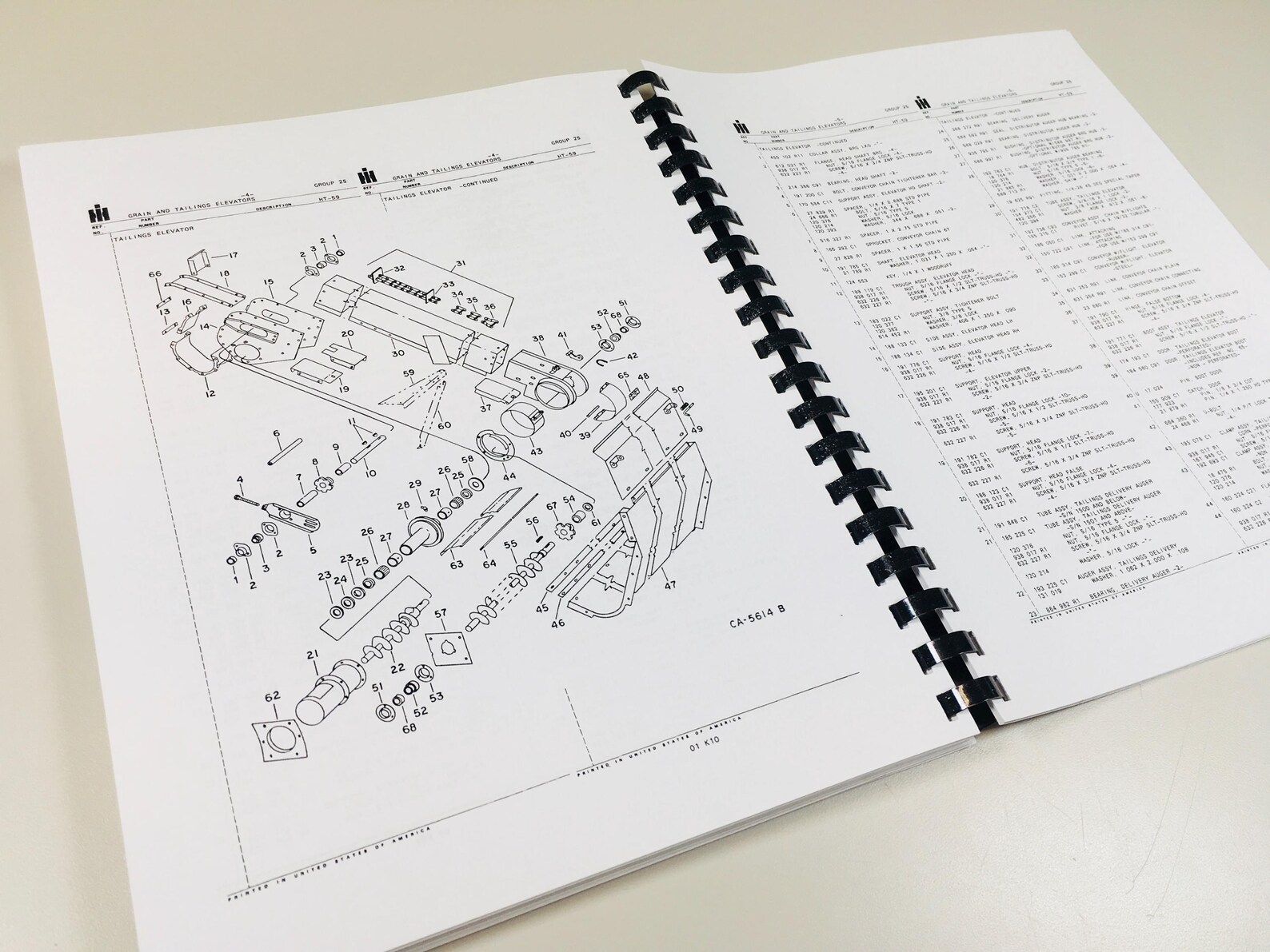 International Parts Catalog 1440 Combine Ht-59 Manual Exploded Views ...