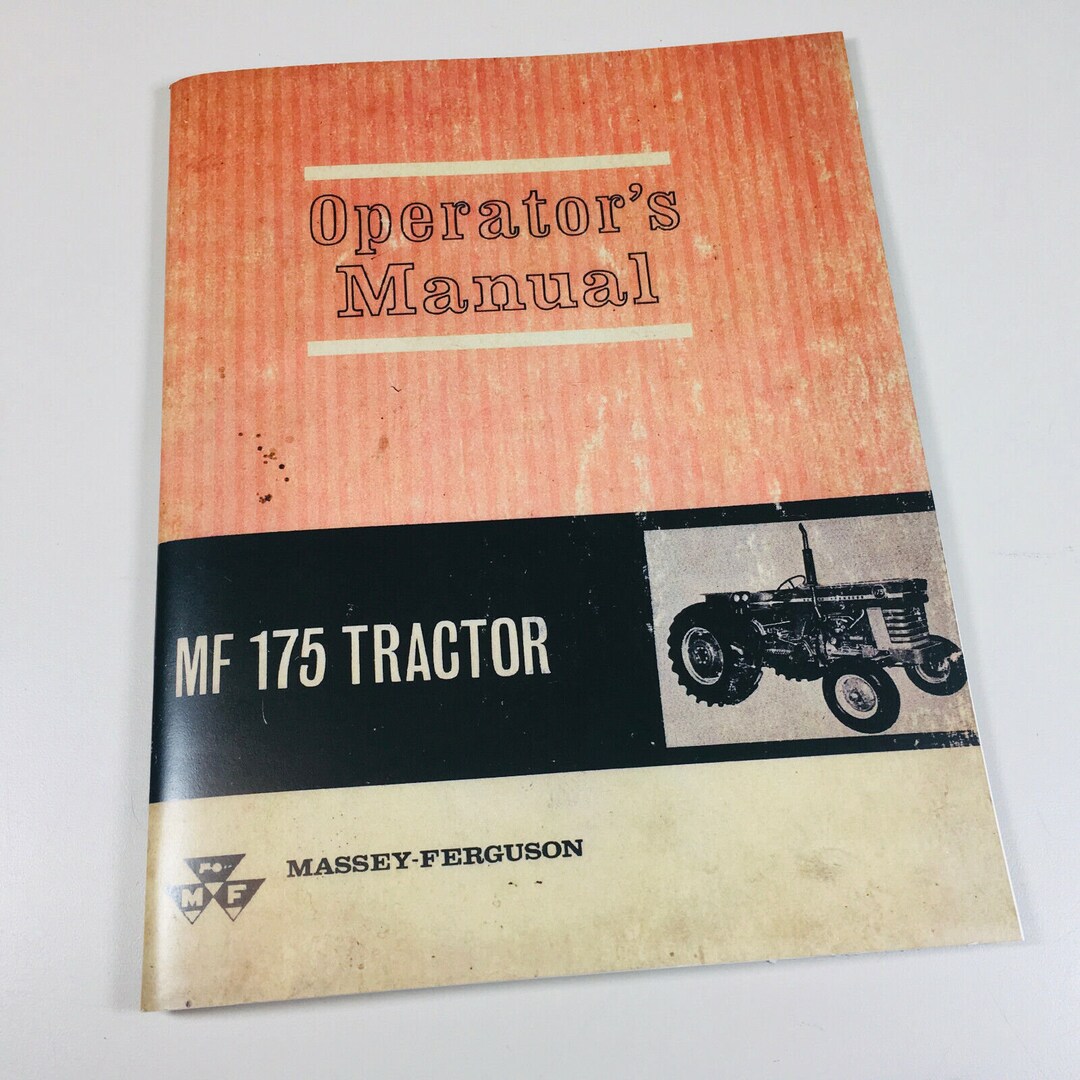 Massey Ferguson Mf 175 Tractor Operators Owners Manual Maintenance Lubrication - Etsy