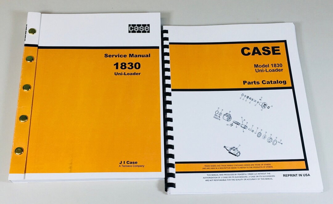 Case 1830 Uni Loader Skid Steer Technical Service Manual Parts Catalog ...