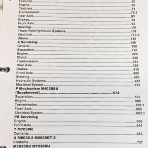 Kubota M4030su M5030su M7030su M7030N Tractors Service Manual Repair ...