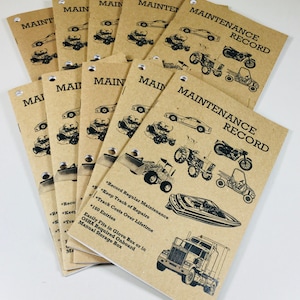 Maintenance Record Service Repair History Book 10 Pack Auto Boat Truck ...