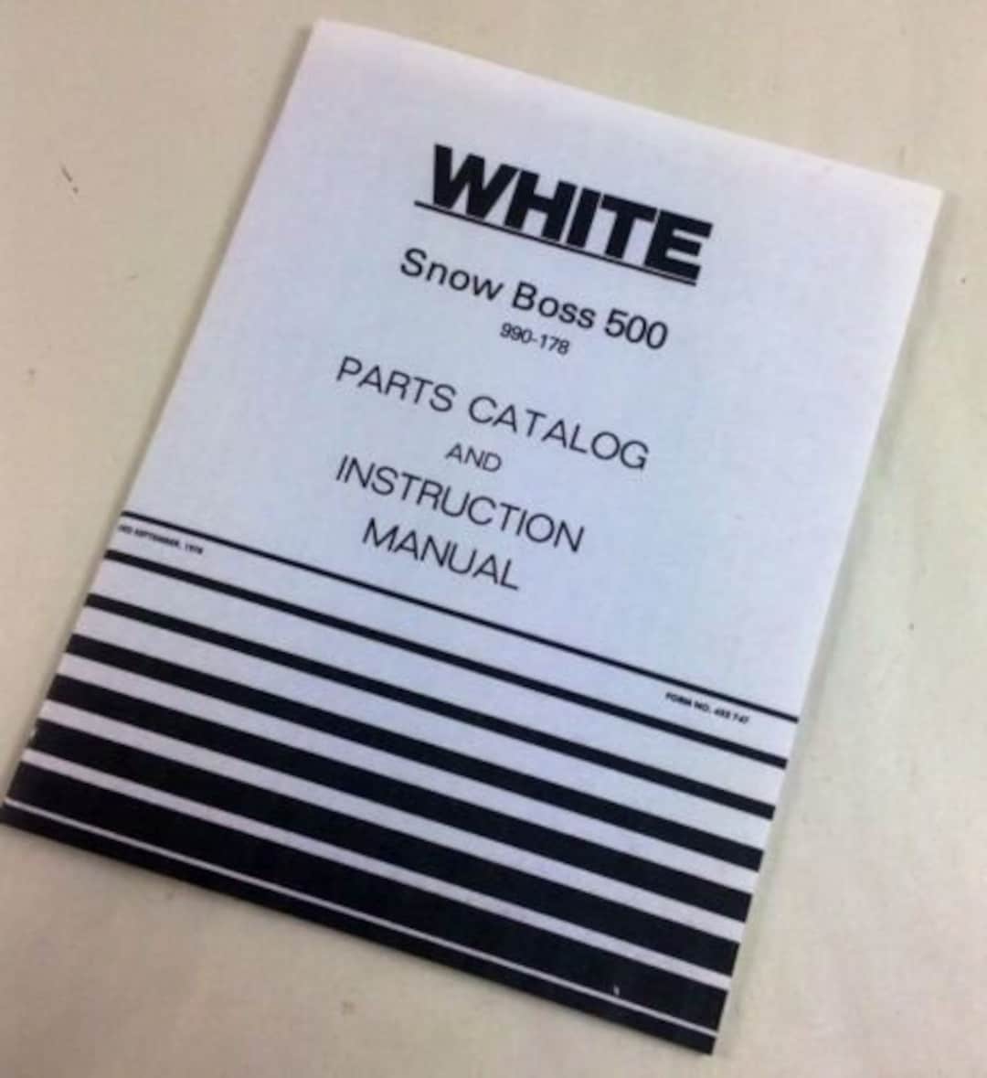 White Snow Boss 500 Snow Thrower Blower Parts Catalog Instruction ...