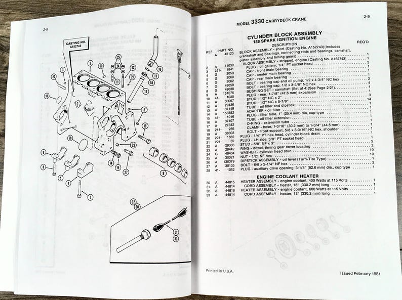 Case Drott 3330 Series Carrydeck Crane Parts Manual Catalog Sn up to ...