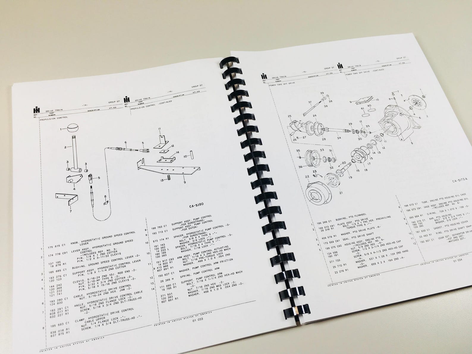 International Parts Catalog 1440 Combine Ht-59 Manual Exploded Views ...