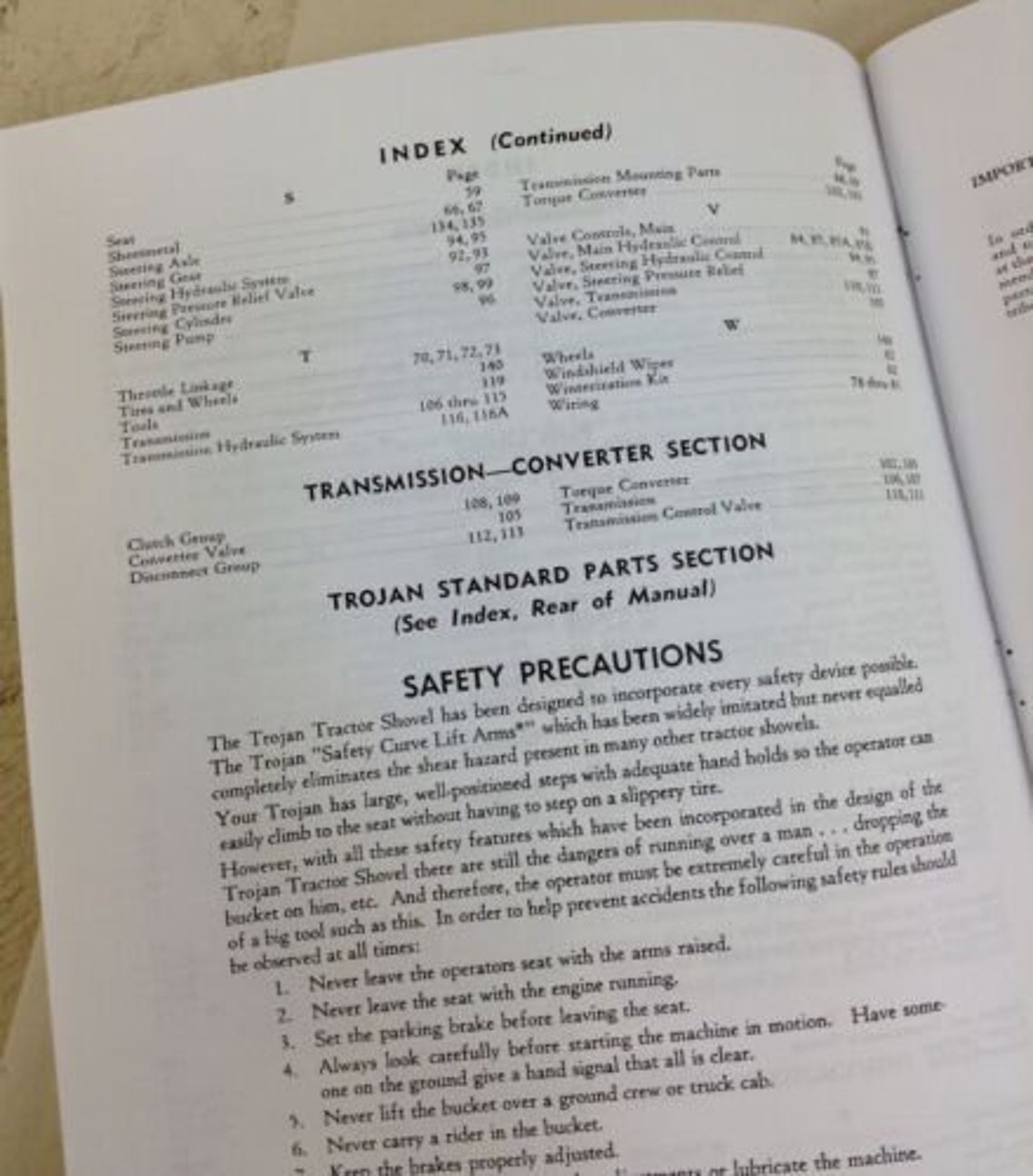 Trojan Tractor Shovels Model 134-A Operators Owners Instructions ...