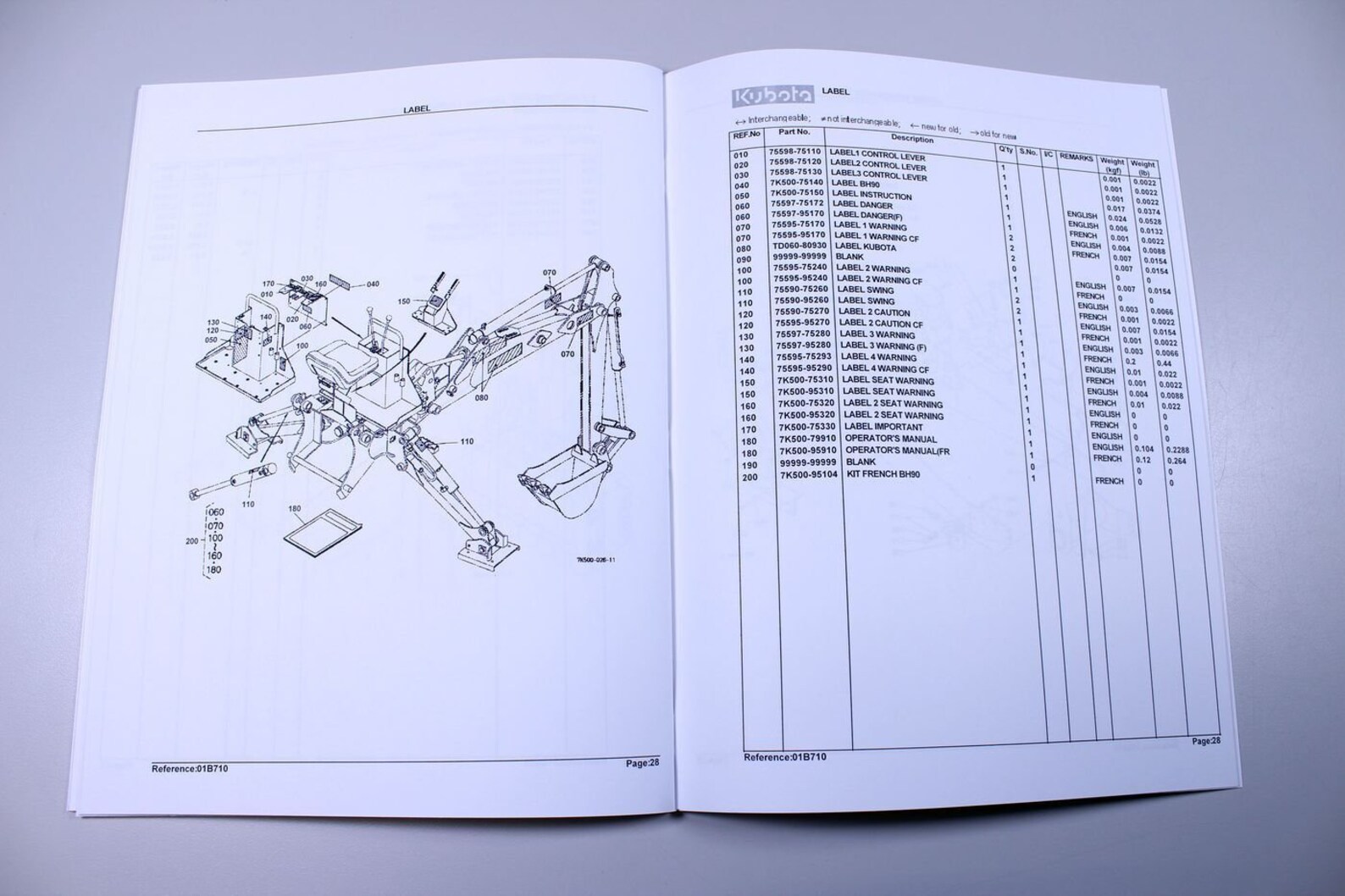 Kubota Bh90 Backhoe Parts Assembly Manual Catalog Exploded Views ...
