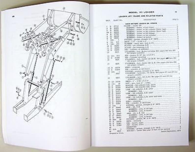 J I Case 33 Loader 33 33S Backhoe Tractor Parts Catalog Manual for ...
