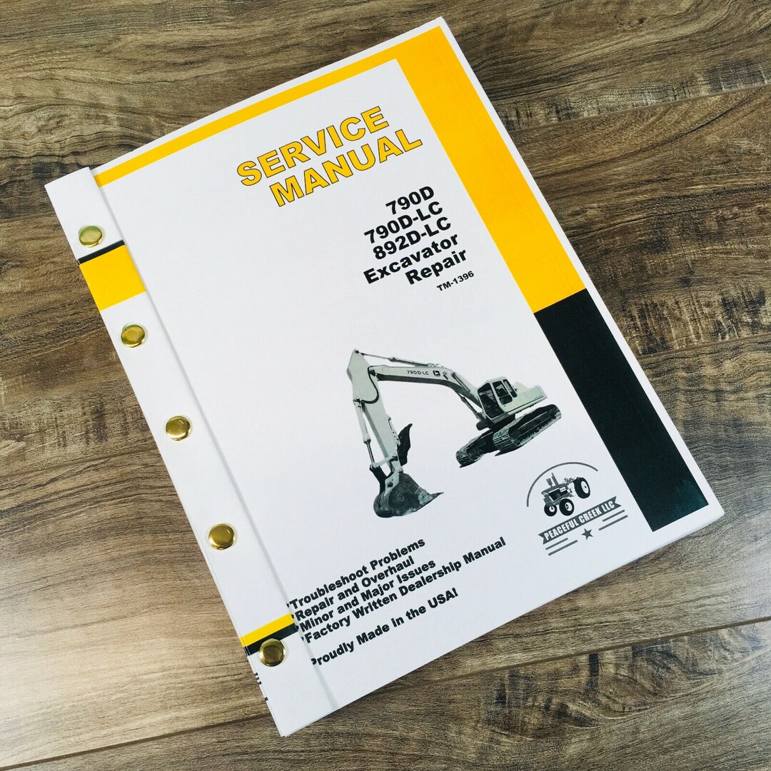 Service Manual for John Deere 790D 790d-lc 892d-lc Excavator Shop ...