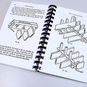 1908 Timber Frame Book Log Building Plans Home Cabin Drawknife Saw ...