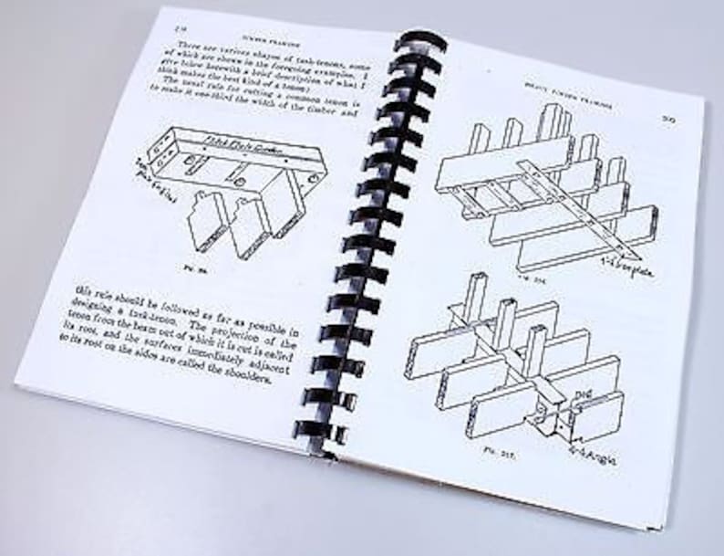 1908 Timber Frame Book Log Building Plans Home Cabin Drawknife Saw ...