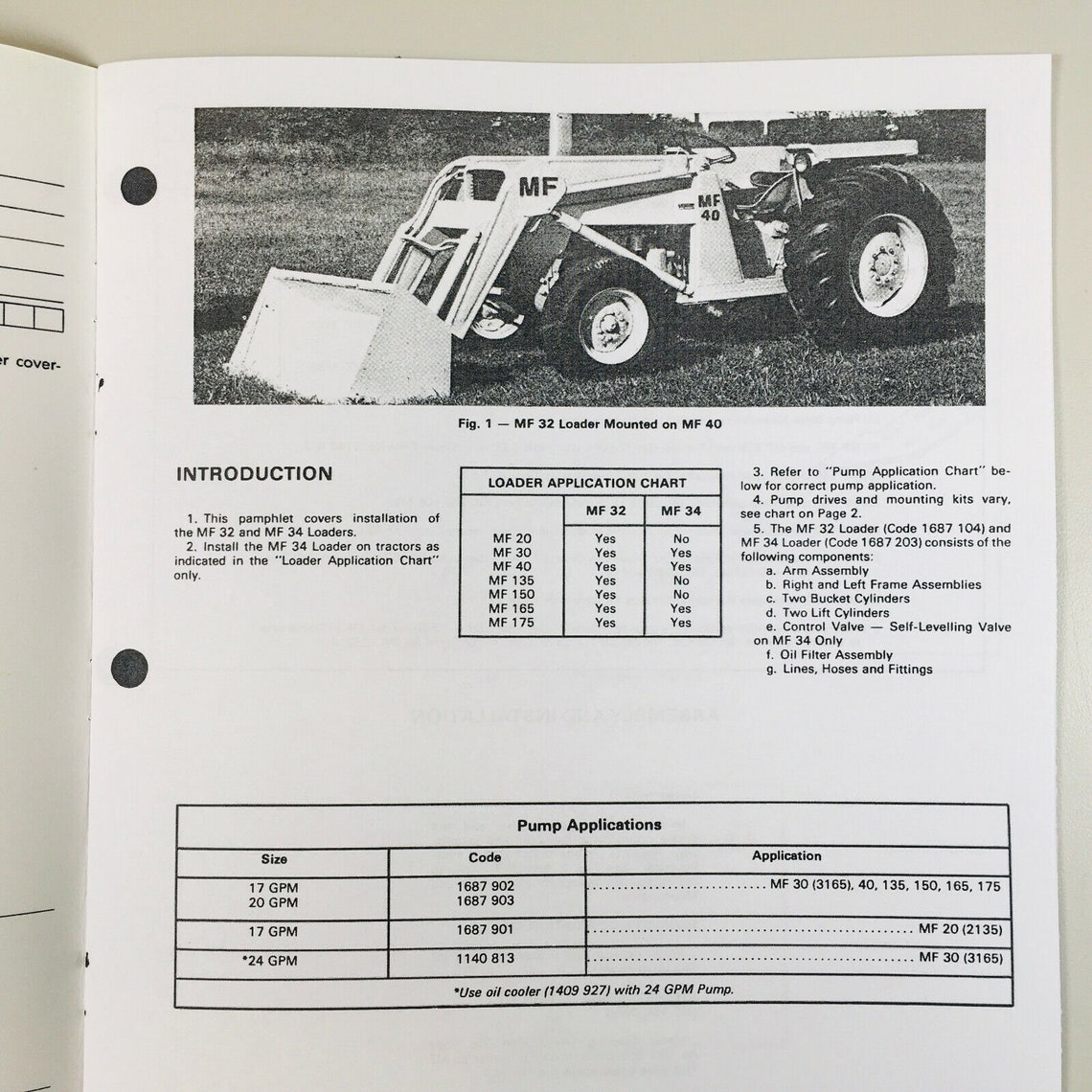 Massey Ferguson Mf 32 34 Loader Assembly Predilivery Instructions ...