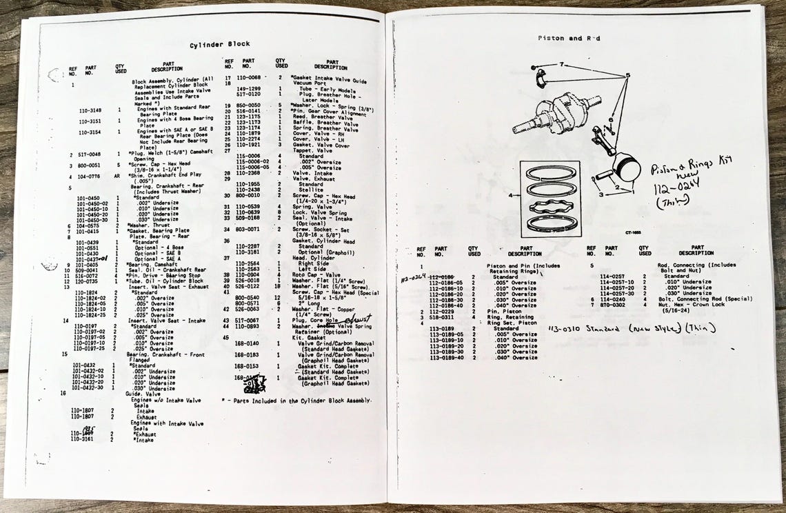 Onan B48M 18hp Gas Engine Service Manual Parts Catalog Shop Book ...