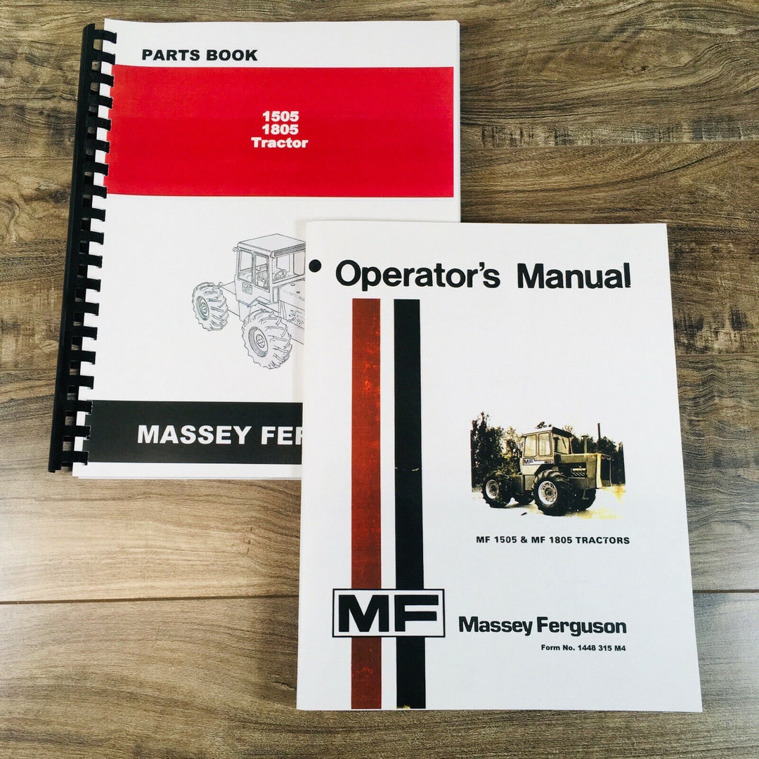 Massey Ferguson 1505 1805 Tractor Parts Operators Manual Set Owner Book ...