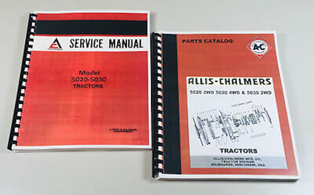 Allis Chalmers 5020 5030 Tractor Service Repair Manual Parts Catalog ...