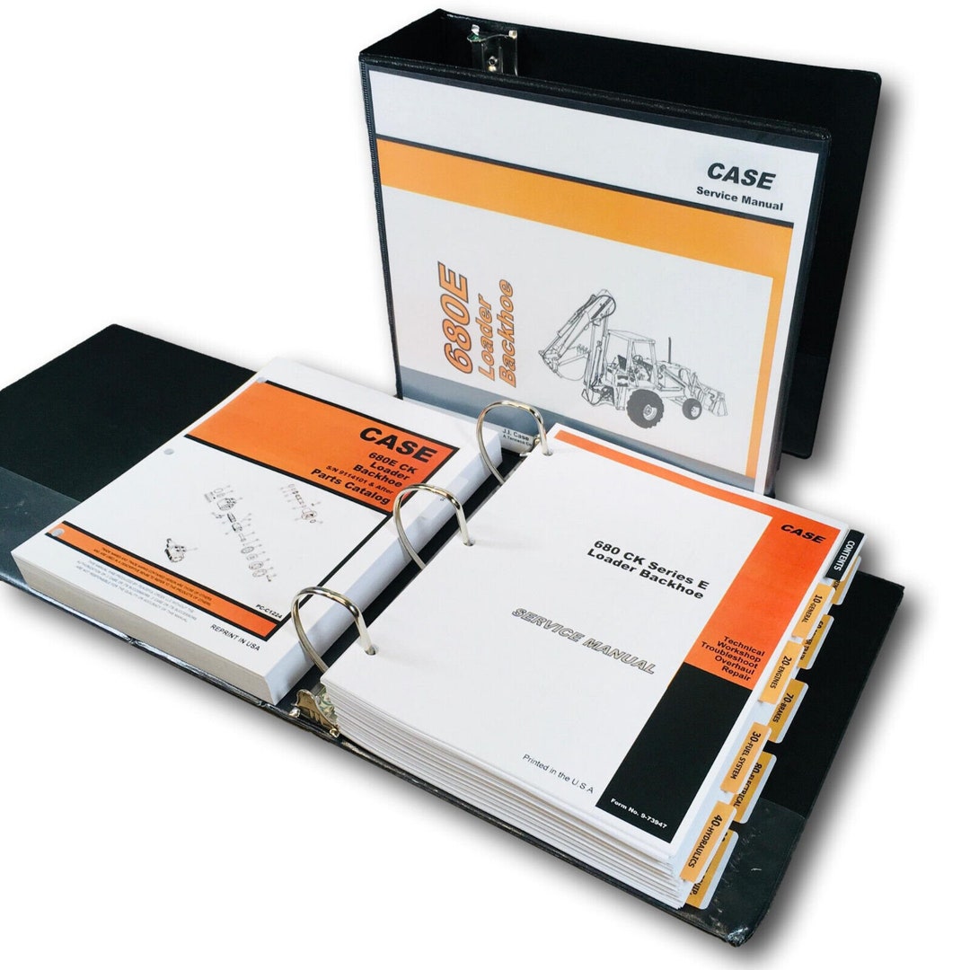 Case 680E Loader Backhoe Service Manual Parts Catalog Shop Book Set S/N ...