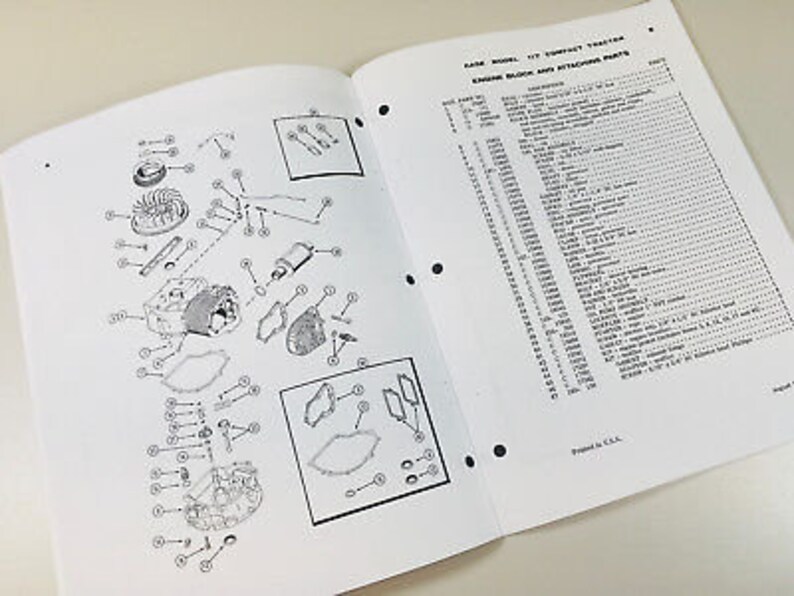 Case 117 Compact Tractor Parts Manual Catalog Assembly Numbers Exploded ...