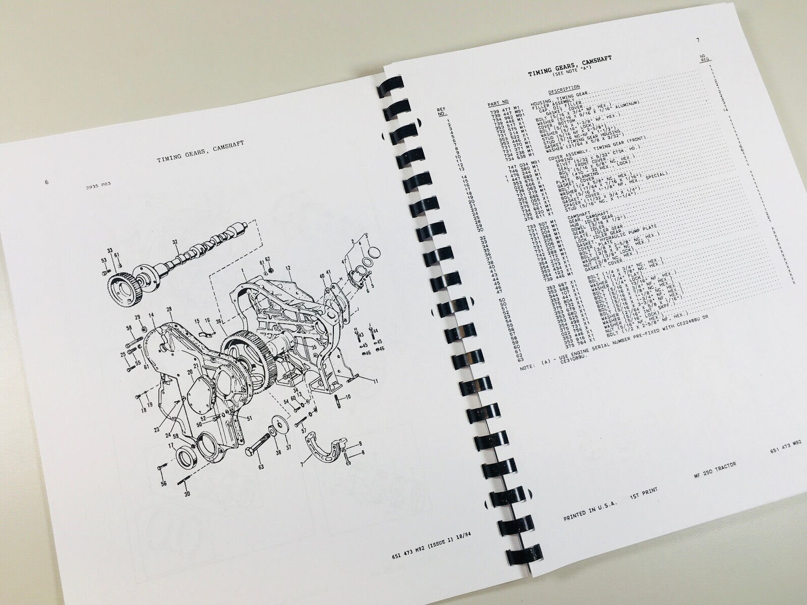 Massey Ferguson Mf 250 Tractor Parts Catalog Manual Book Exploded View ...