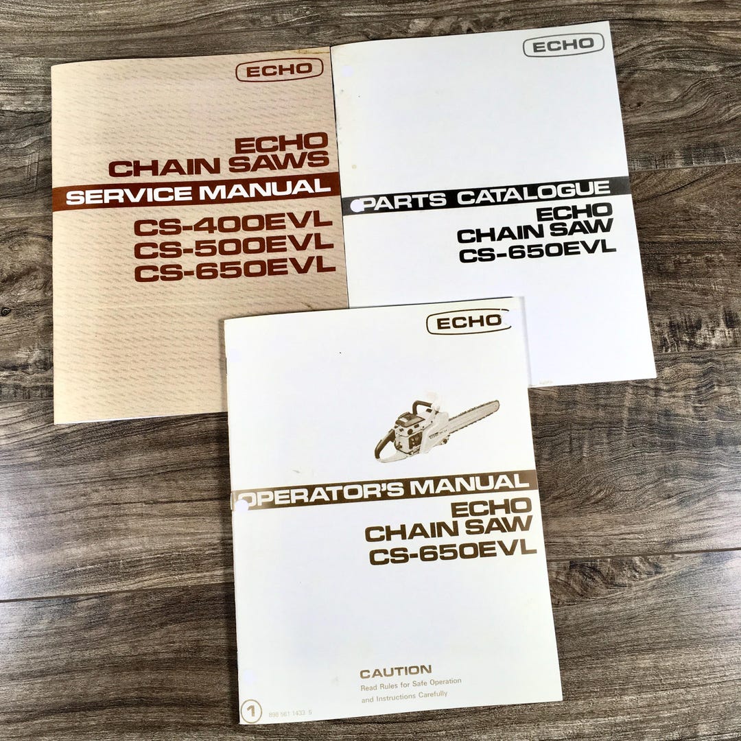 Lot Echo Chainsaw Cs-650evl Service, Parts, & Operators Manuals Chain Saws - Etsy