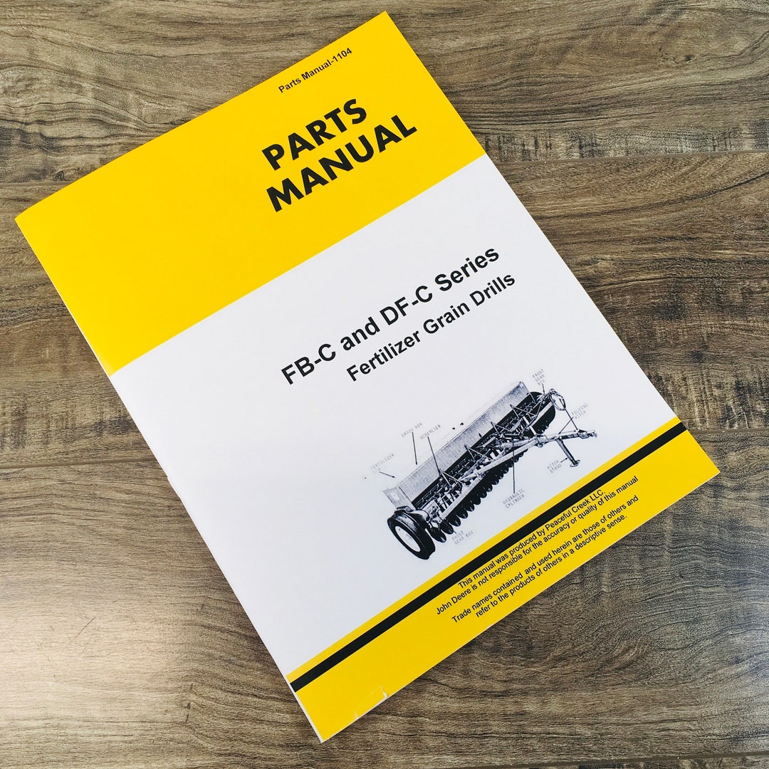 Manual de peças para catálogo de brocas de grãos fertilizantes John ...