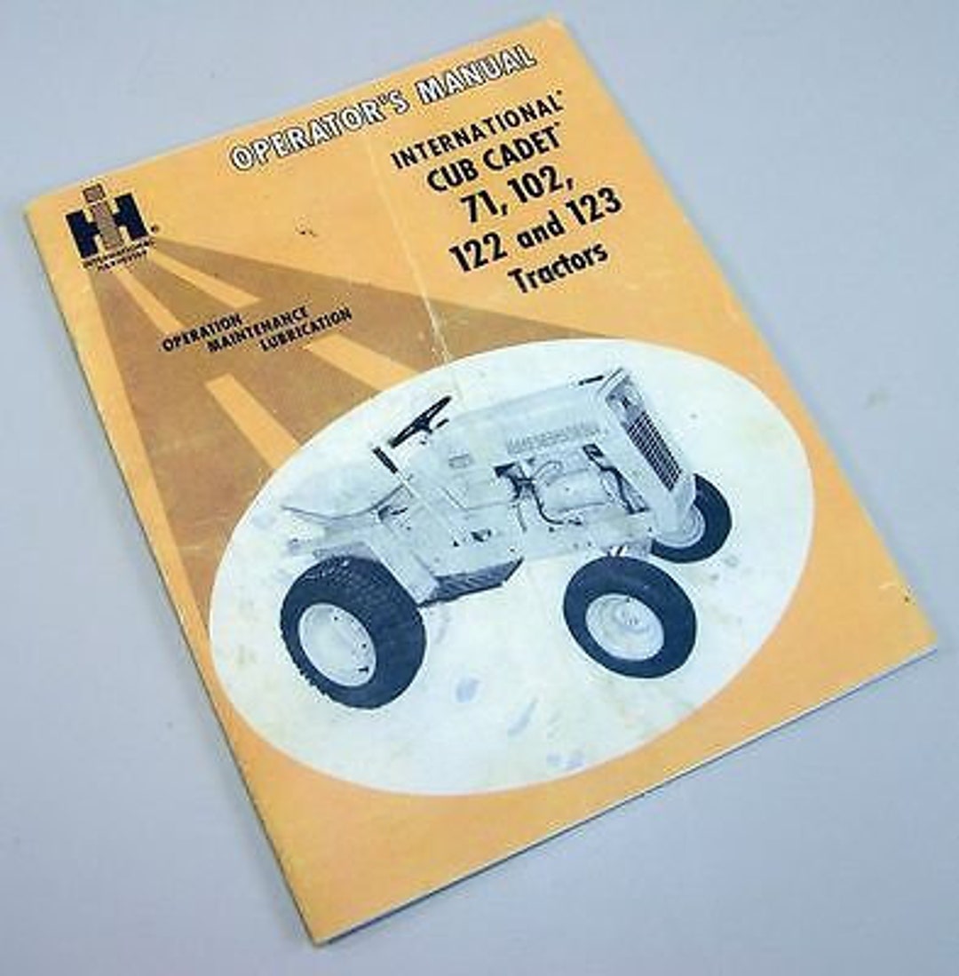 International Cub Cadet 71 102 122 123 Tractor Operators Owners Manual ...