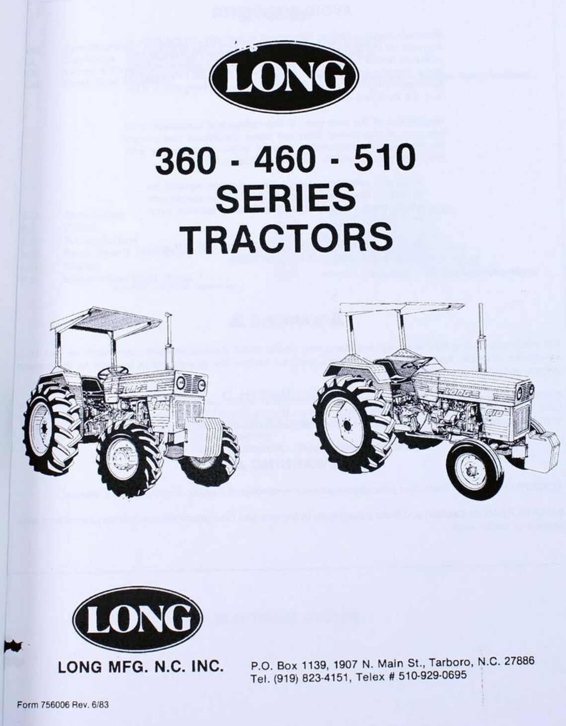 Long 2360 2460 2510 Tractor Service Repair Shop Manual Parts - Etsy