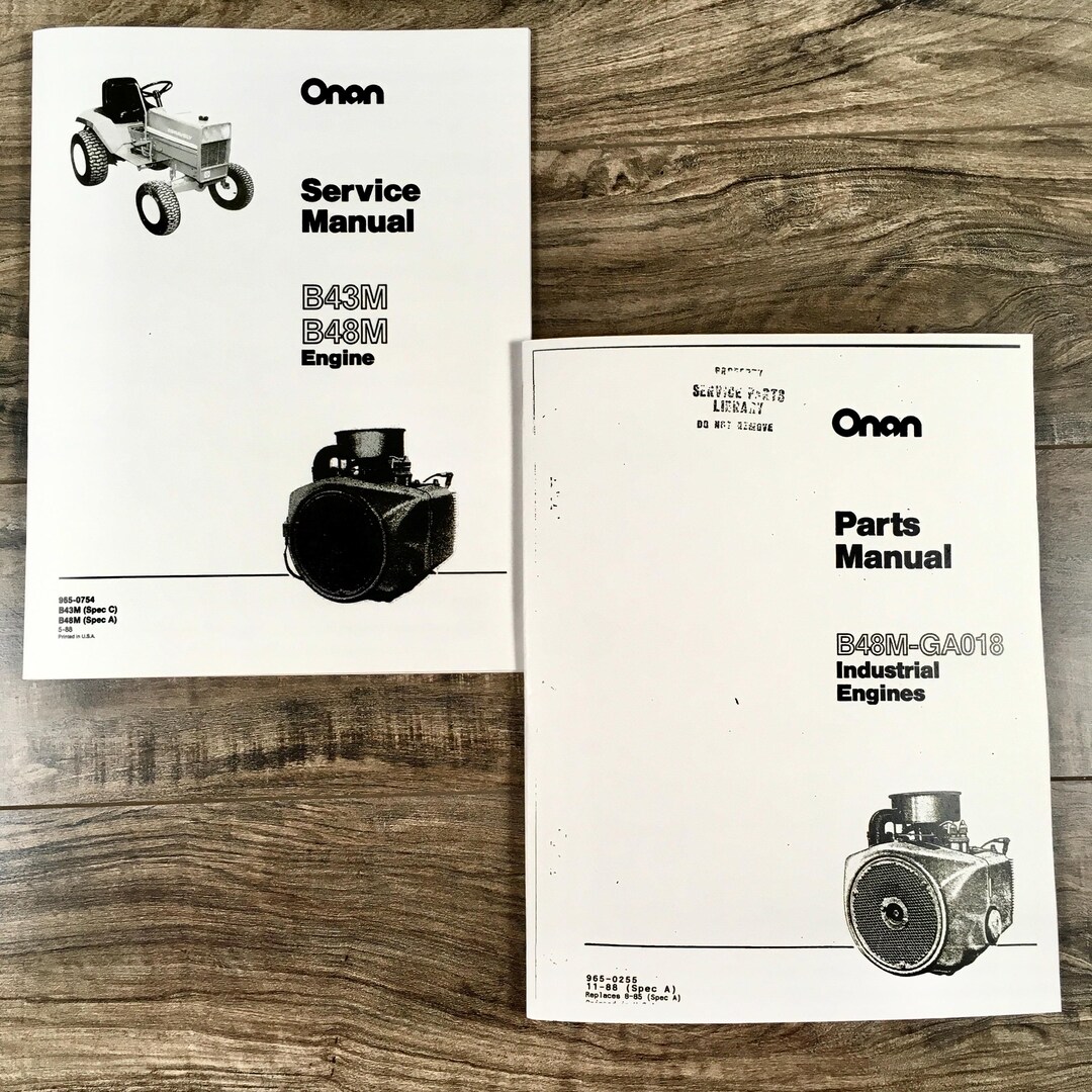 Onan B48M 18hp Gas Engine Service Manual Parts Catalog Shop Book ...
