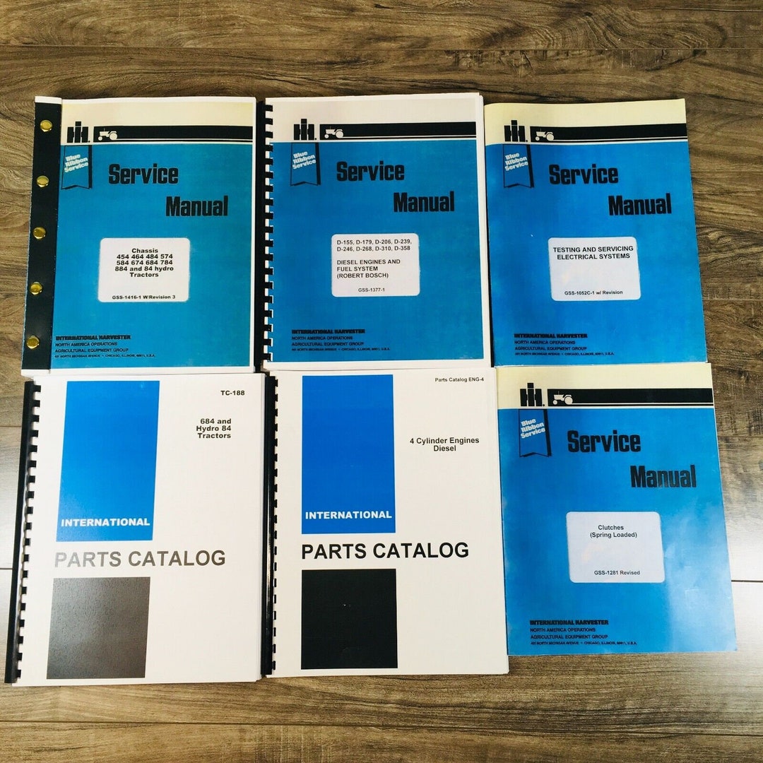 Farmall International 684 Tractor Service Parts Manual Set Repair Shop ...