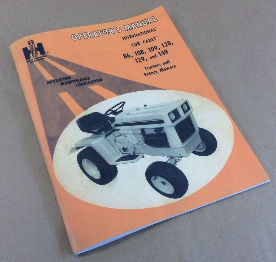 International Cub Cadet Tractor Model 149 Owner Operators Manual Lawn ...