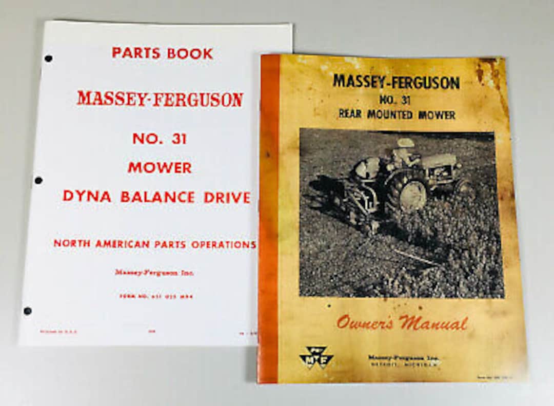 Massey Ferguson 31 Mf31 Sickle Bar Mower Operators and Parts Manual ...