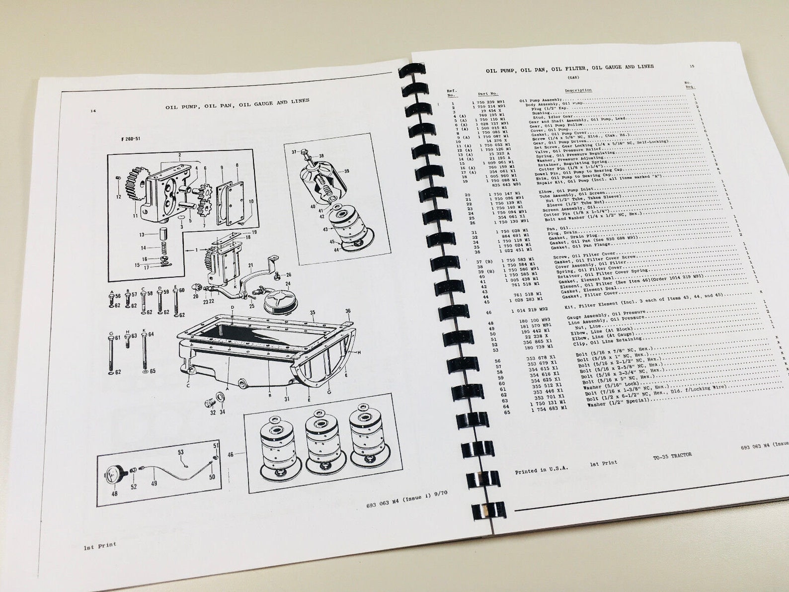 Massey Ferguson To-35 Tractor Parts Catalog Manual Book Exploded View ...