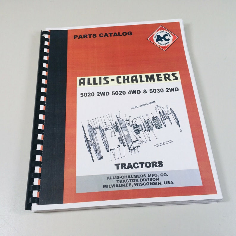 Allis Chalmers 5020 5030 2wd 4wd Tractor Parts Manual Catalog - Etsy