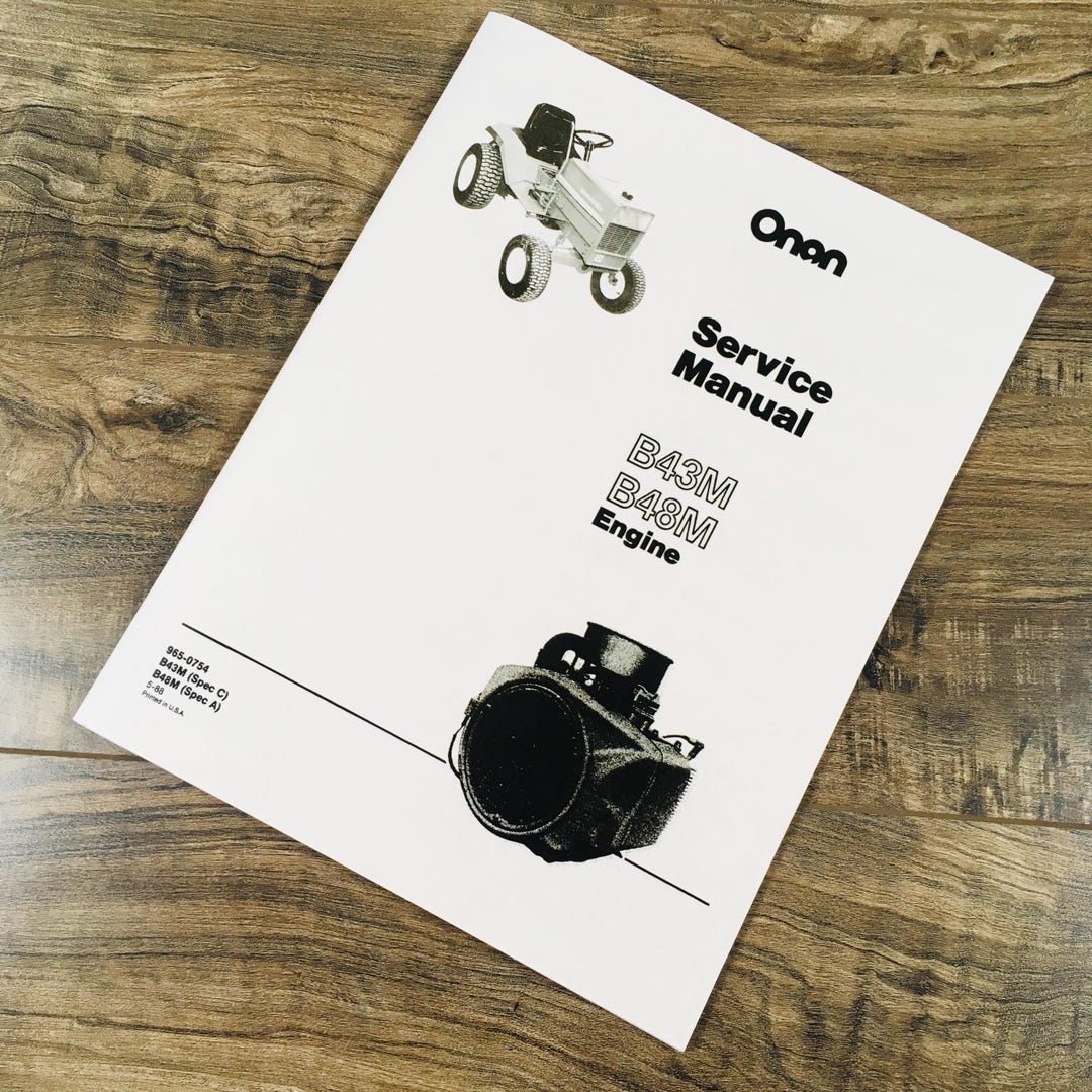 Case 448 Garden Tractor Onan B48M 18hp Engine Service Repair Manual ...