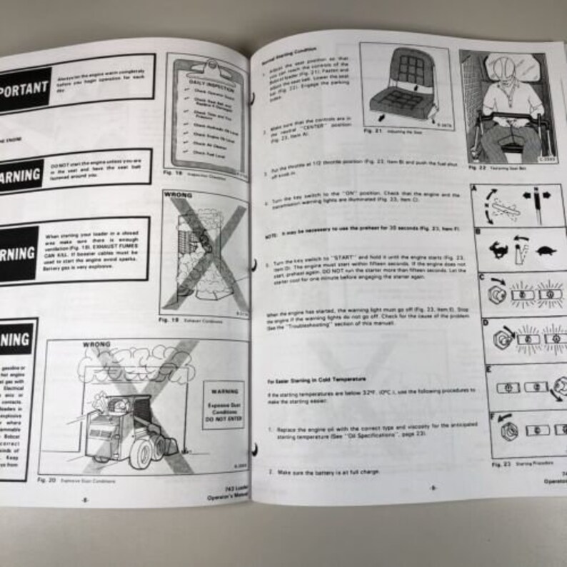 Bobcat 743 Loader Skid Steer Owners Operators Manual Book Maintenance ...