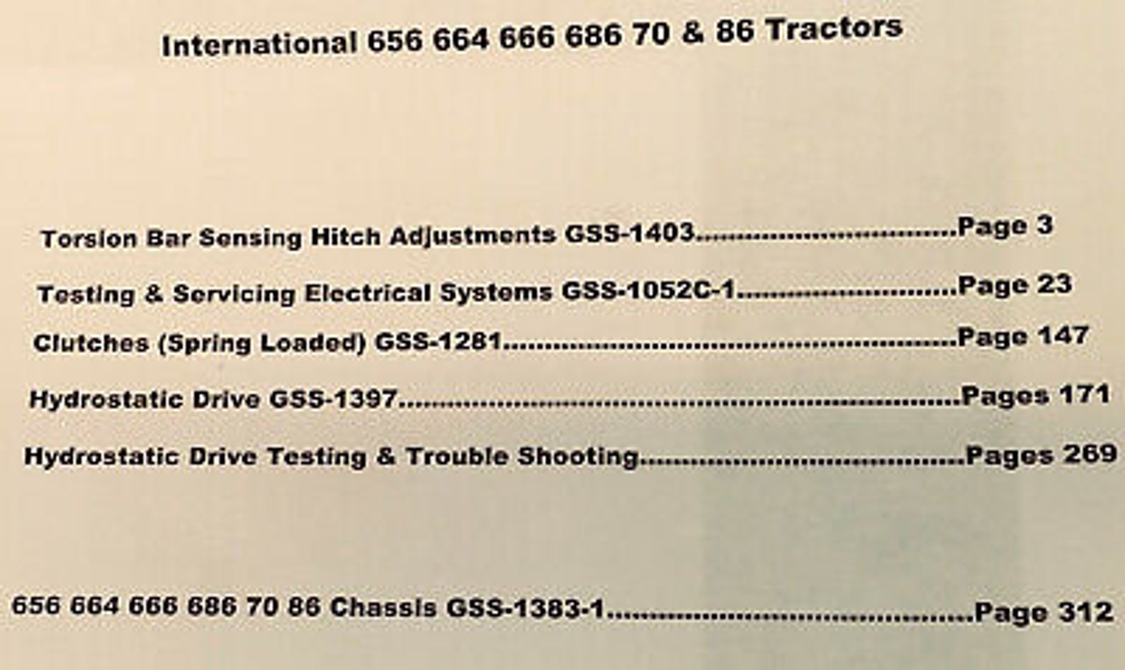 Farmall International 656 666 686 2656 Hydro 70 Gas Tractor Service ...