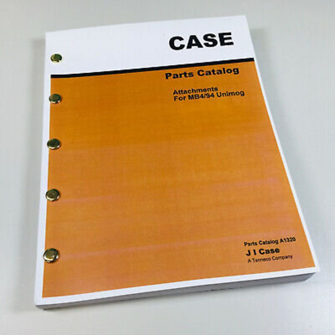 J I Case Mb4/94 Unimog Attachments Parts Manual Catalog Backhoe Loader ...