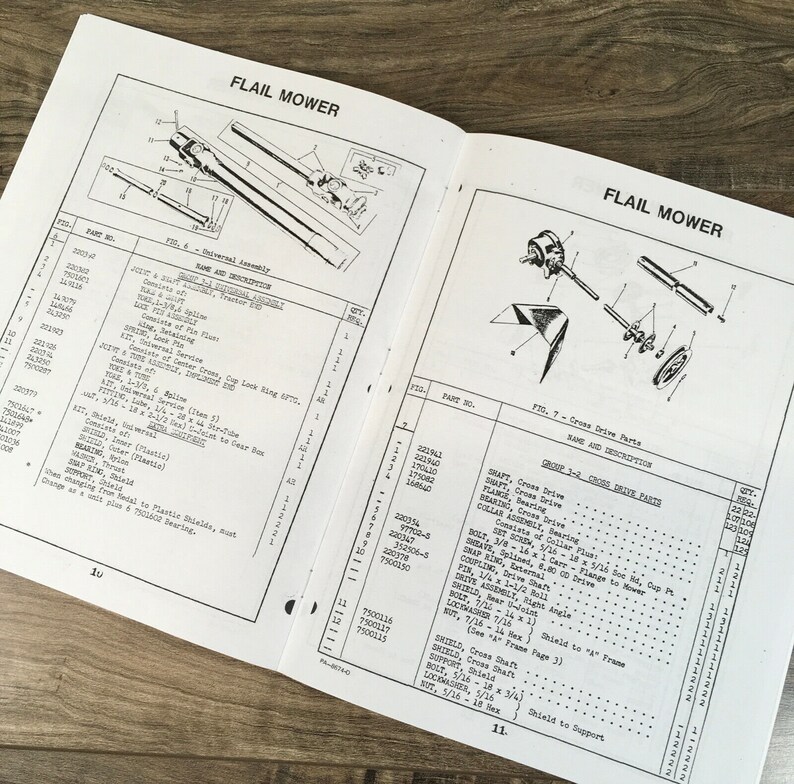 Ford 907 Series Flail Mower Parts Operators Manual Owners Set Assembly ...