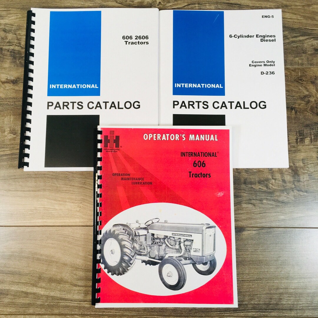 Farmall International 606 Diesel Tractor Parts Operators Manual Set ...