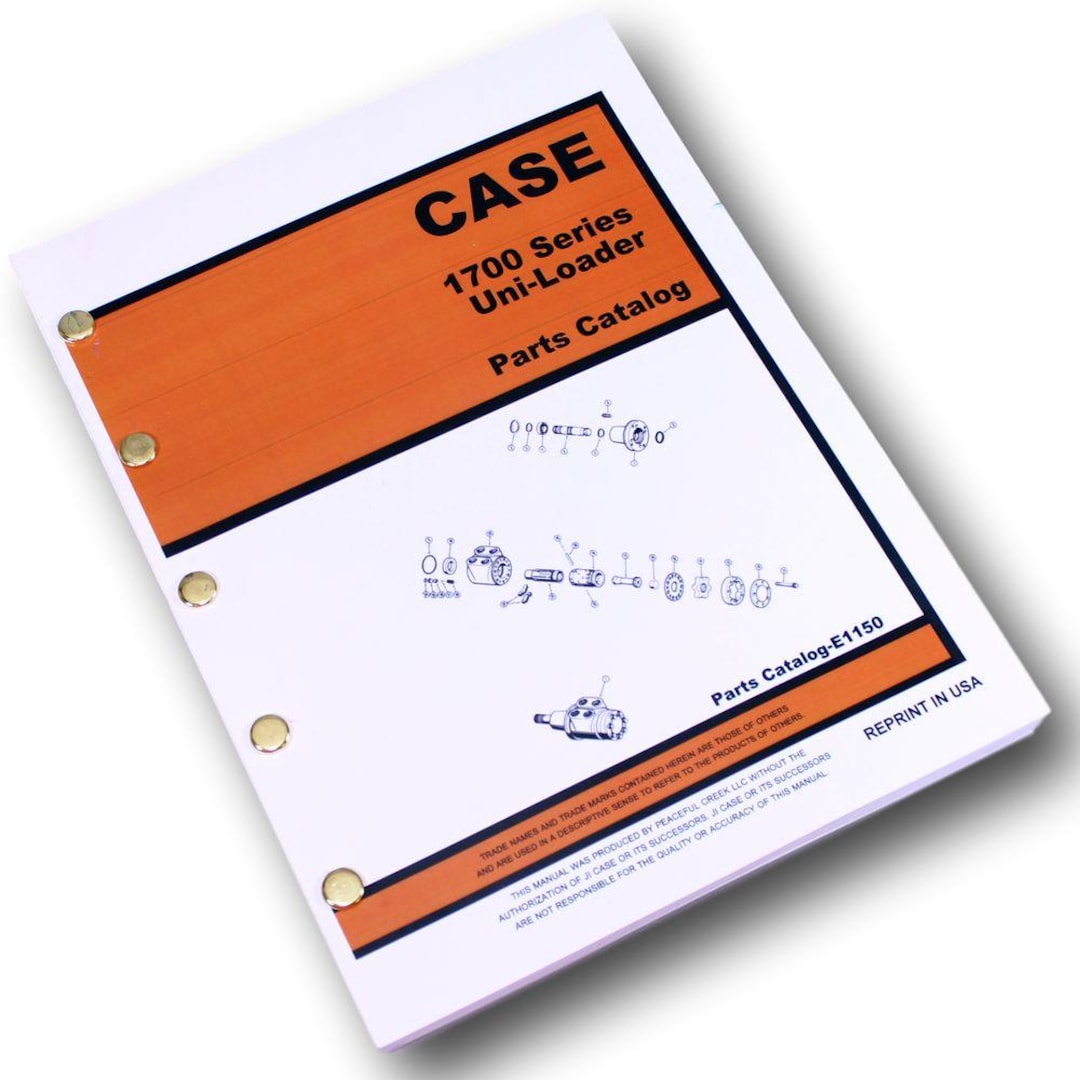 Case 1700 1737 1740 1737S Uni-loader Parts Manual Catalog Skid Steer ...