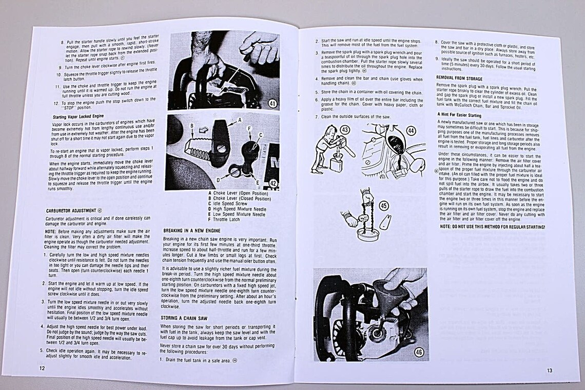 Mcculloch Mac 110 120 130 Chainsaw Owners Operators Manual Maintenance ...