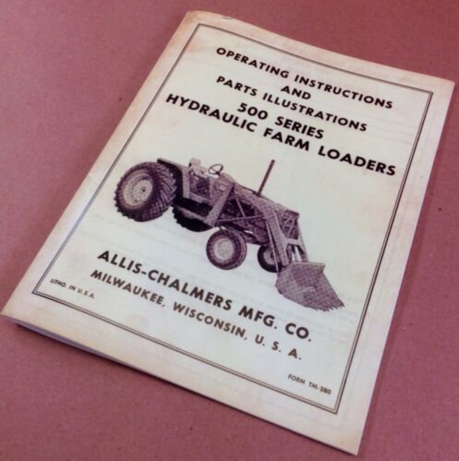 Allis Chalmers 500 Series Loaders Operating Owners Operators Parts ...