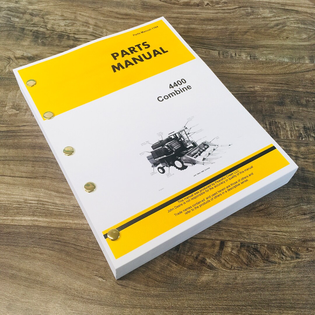 Parts Manual for John Deere 4400 Combine Catalog Assembly Exploded ...