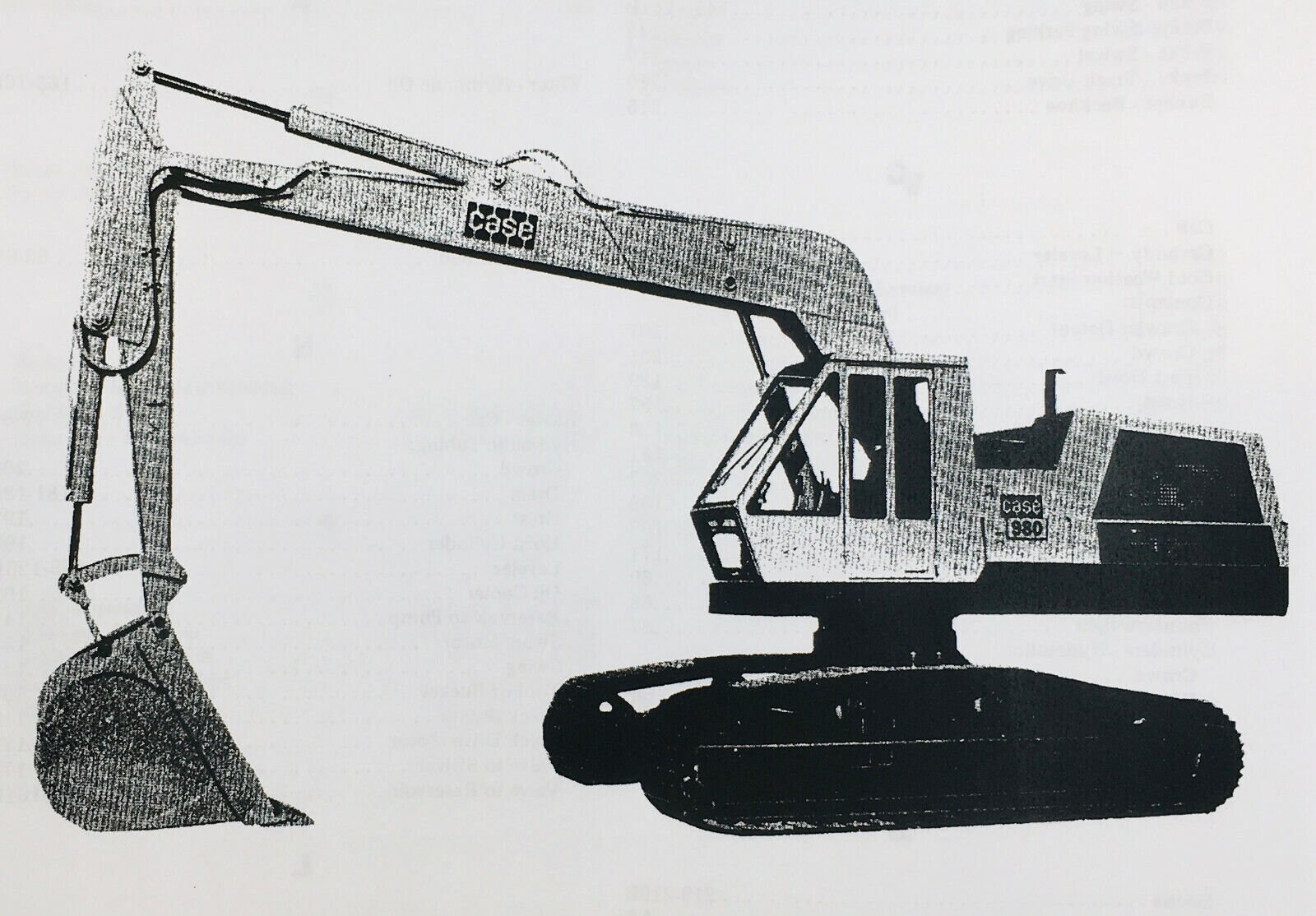 Case 980 Excavator Track Hoe Service Manual Parts Catalog Technical ...