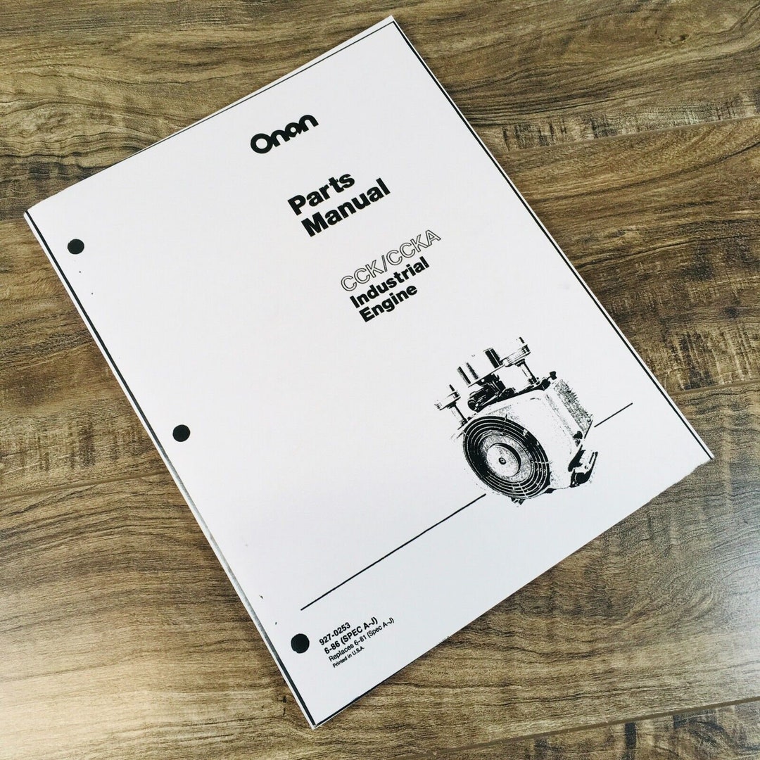 Onan CCK CCKA Industrial Engine Parts Manual Catalog Book Assembly ...