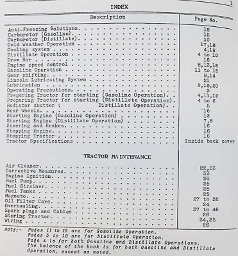 Mccormick Deering F-14 Tractor Operators Parts Manual International ...