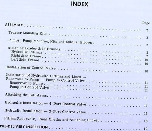 Massey Ferguson Mf 100 Loader Assembly and Pre-delivery Instructions ...