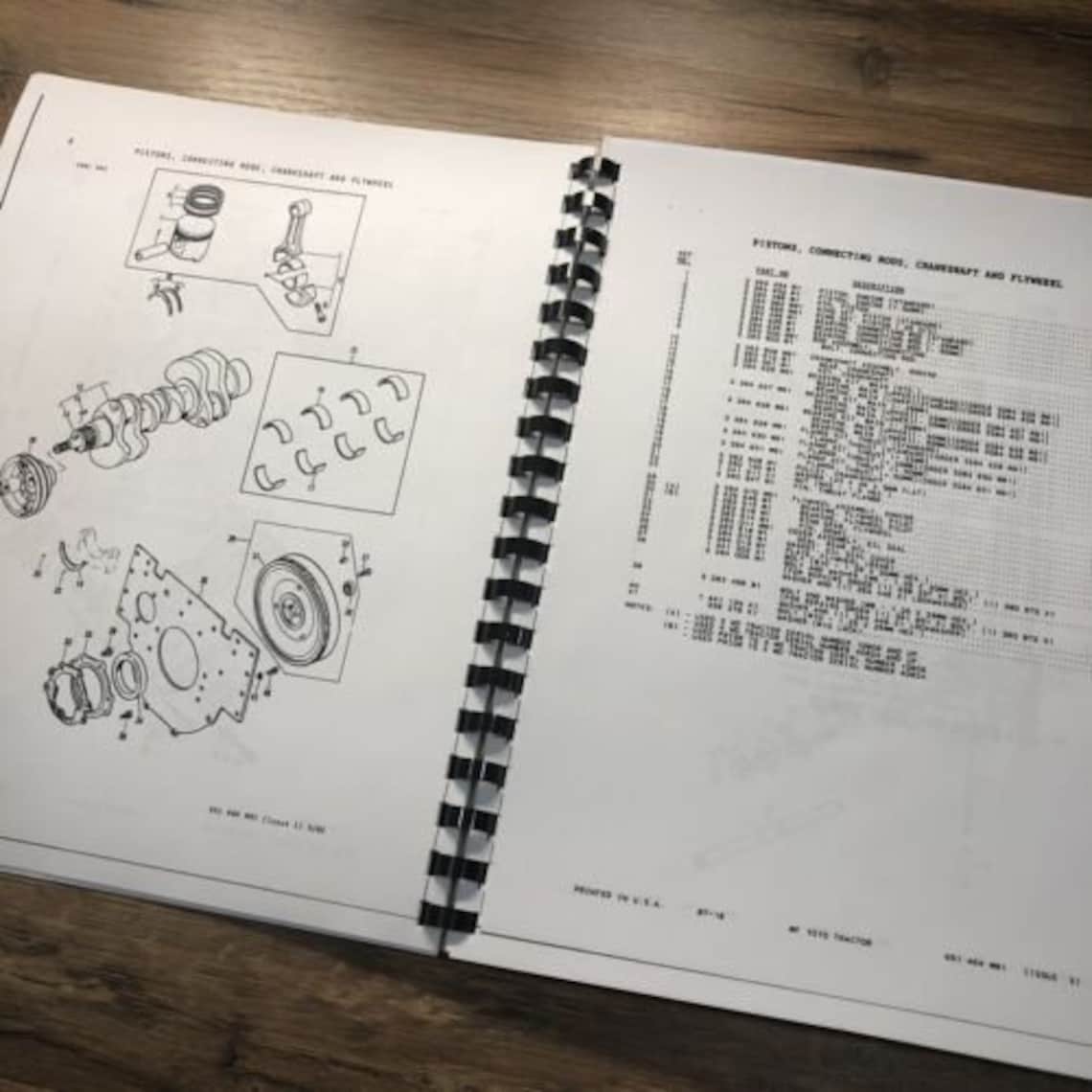 Massey Ferguson 1010 Tractor Parts Manual Catalog Book Schematic ...