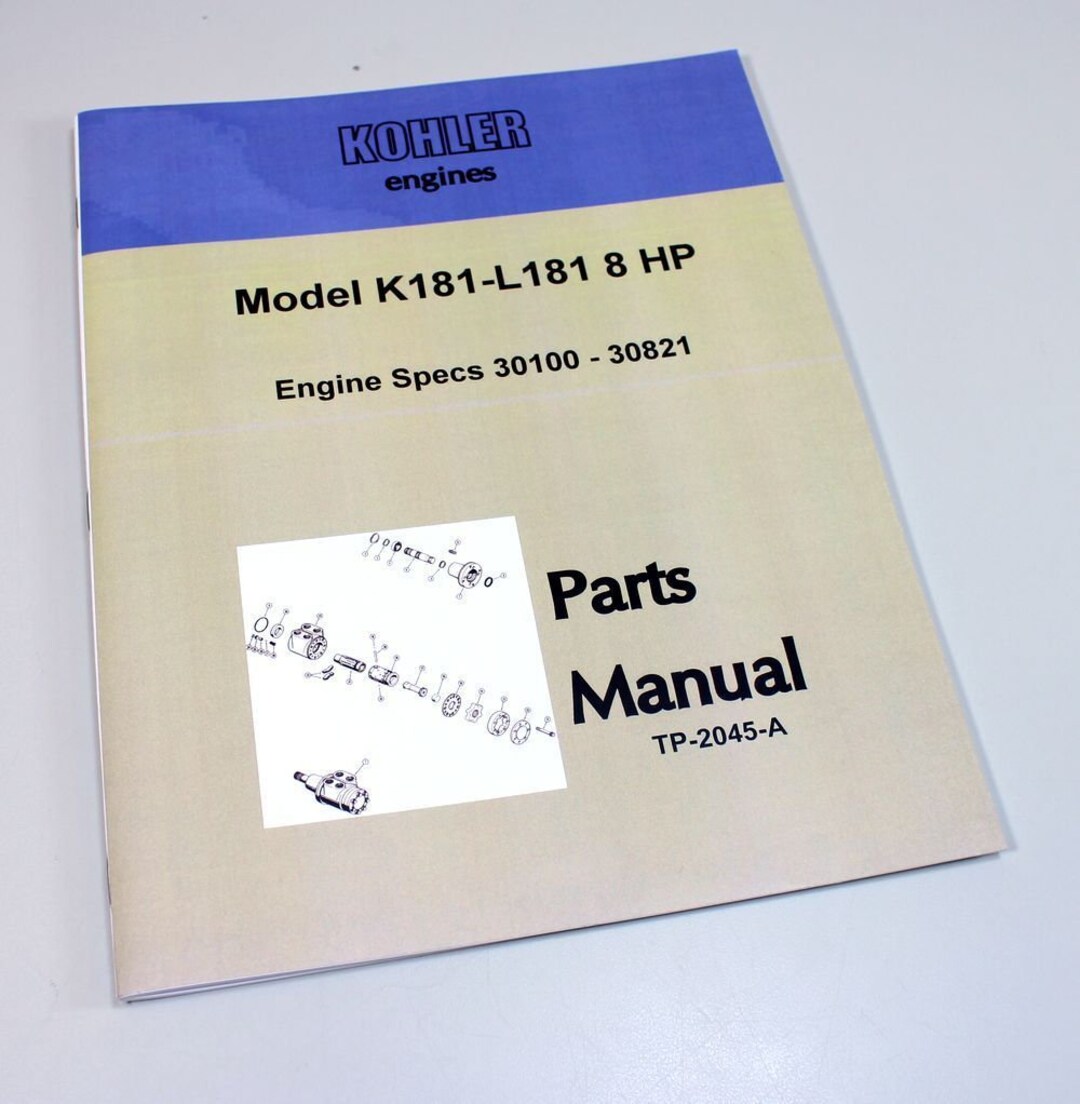 Kohler K181 L181 8hp Engine Parts Catalog Manual Exploded Views Numbers ...