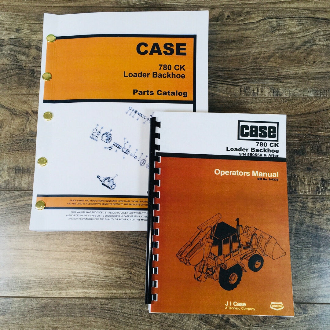 Case 780 Ck Backhoe Loader Tractor Manual Parts Catalog Operators Owners Set - Etsy
