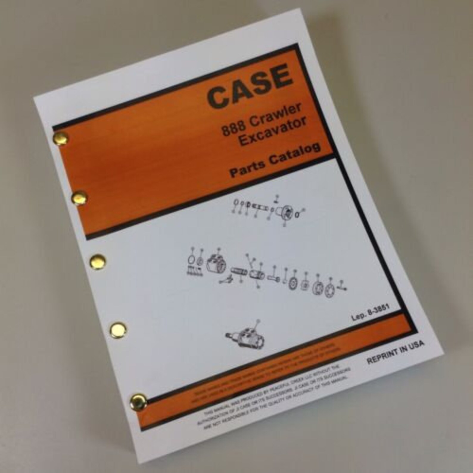 Case 888 Crawler Track Excavator Parts Manual Catalog Exploded Views ...