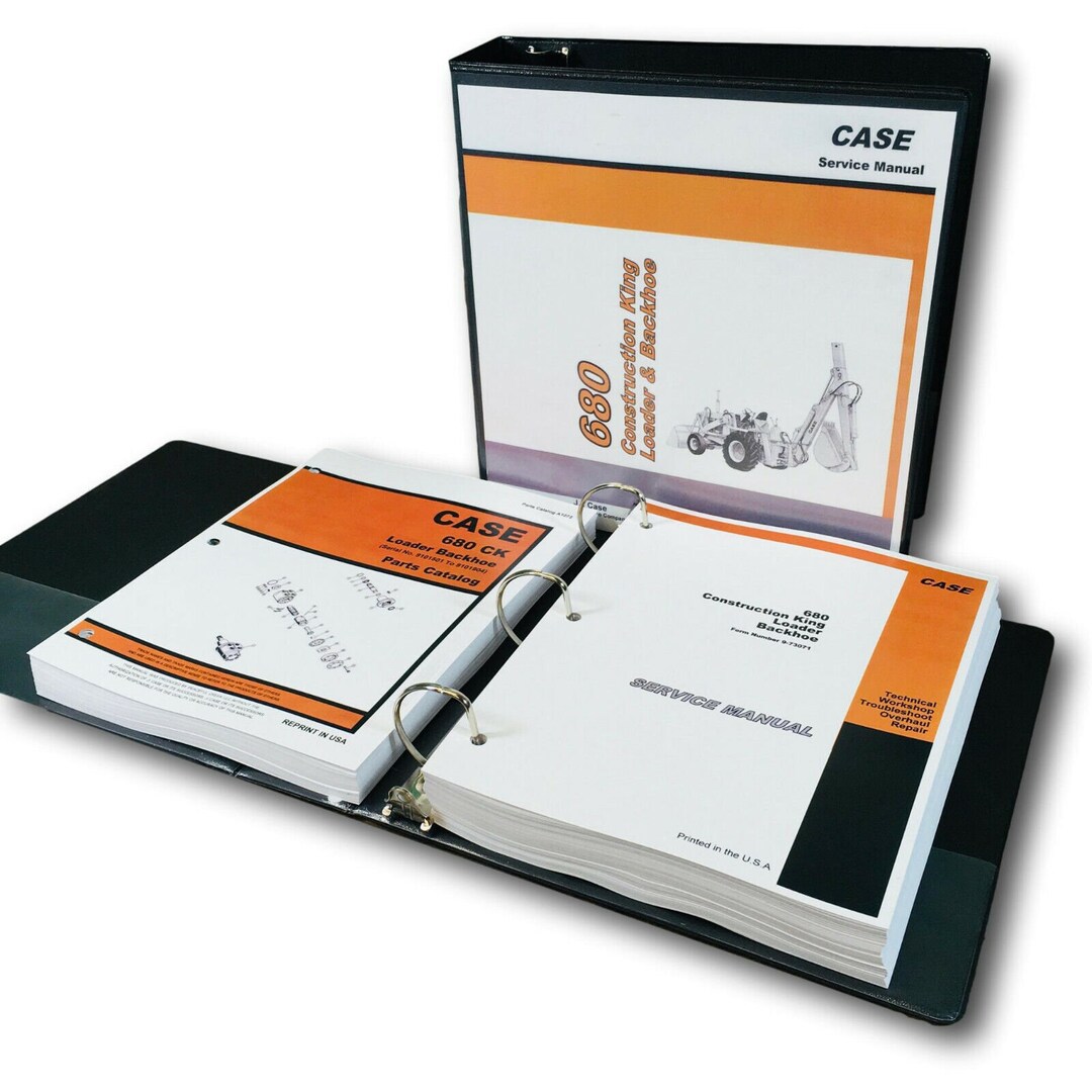 Case 680 Ck Tractor Loader Backhoe Service Manual Parts Catalog Repair ...
